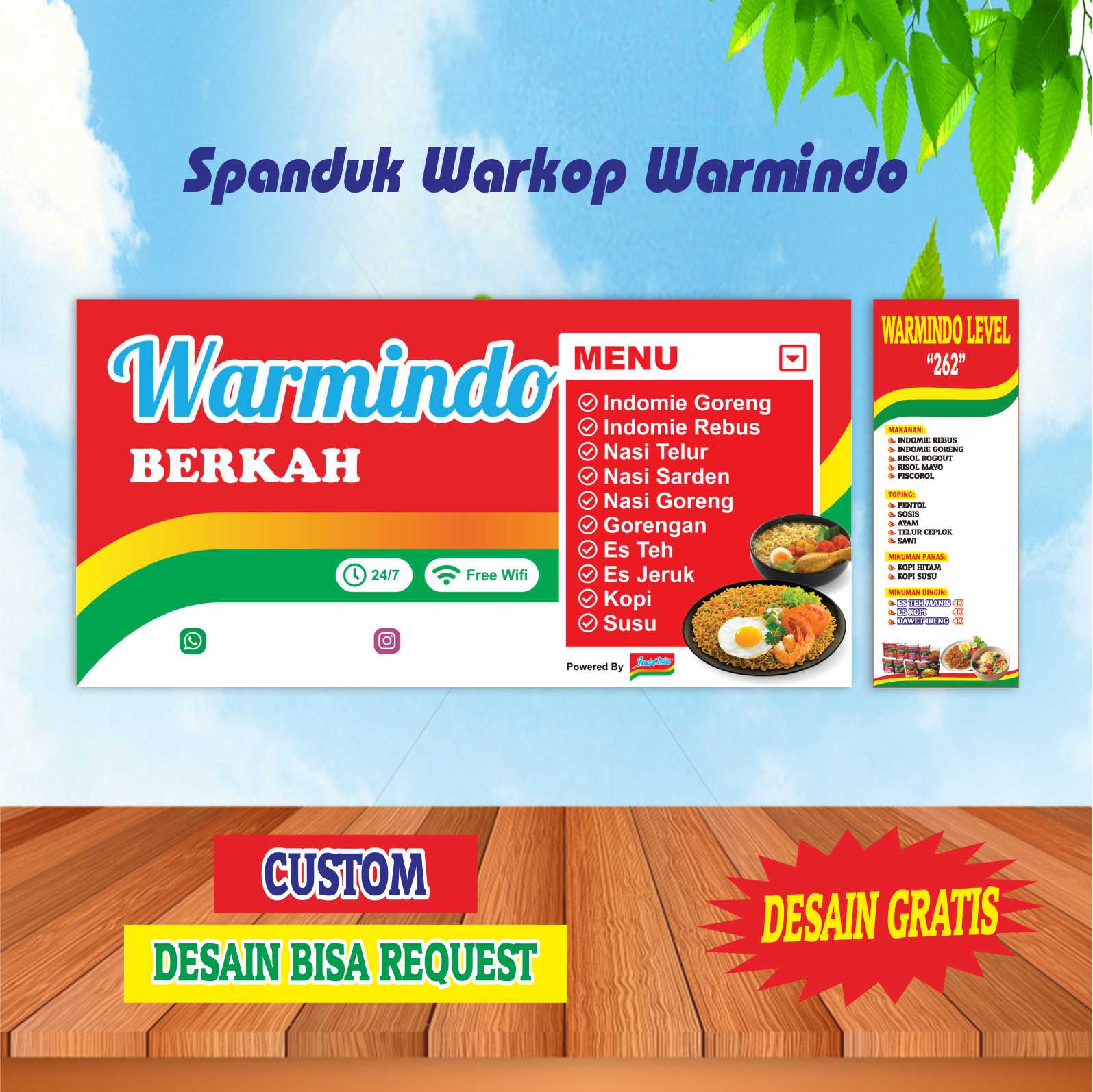 Spanduk Banner Warmindo Warkop Desain Bisa Request Custom | Lazada ...