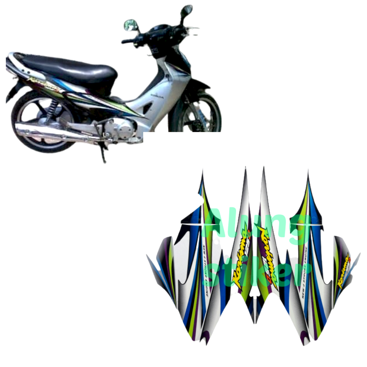 STIKER STRIPING LIS LES BODY MOTOR HONDA KARISMA 125D TAHUN 2004 WARNA ...