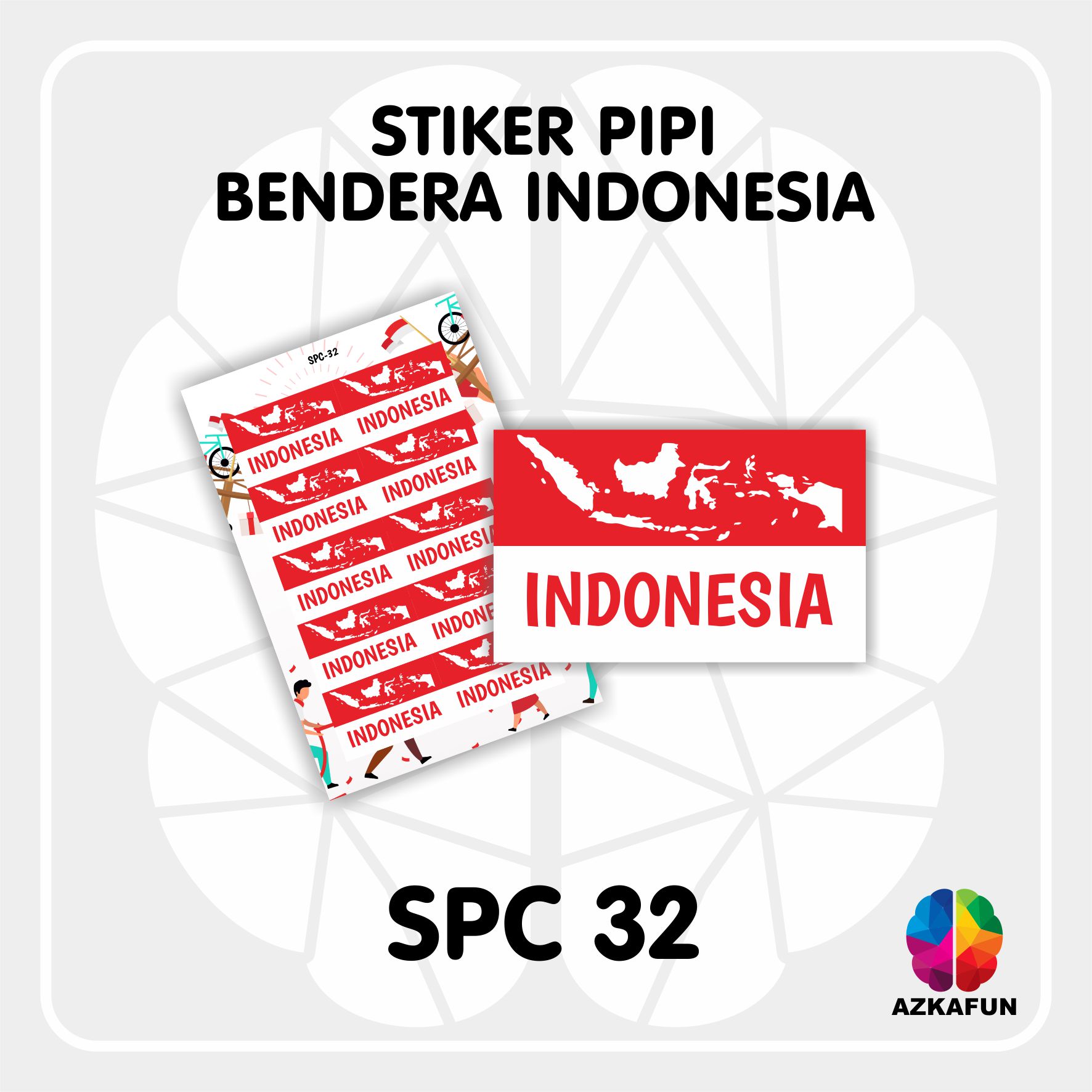 Tempelan Pipi Bendera - Sticker Pipi Merah Putih - indonesia 17 agustus ...