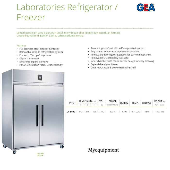 LABORATORIES FREEZER LABORATORIUM GEA LF-1400 | Lazada Indonesia