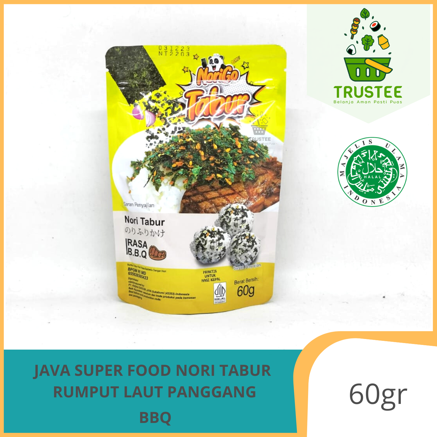 Nori Tabur BBQ Java Super Food Rumput Laut Panggang 60gr HALAL | Lazada ...