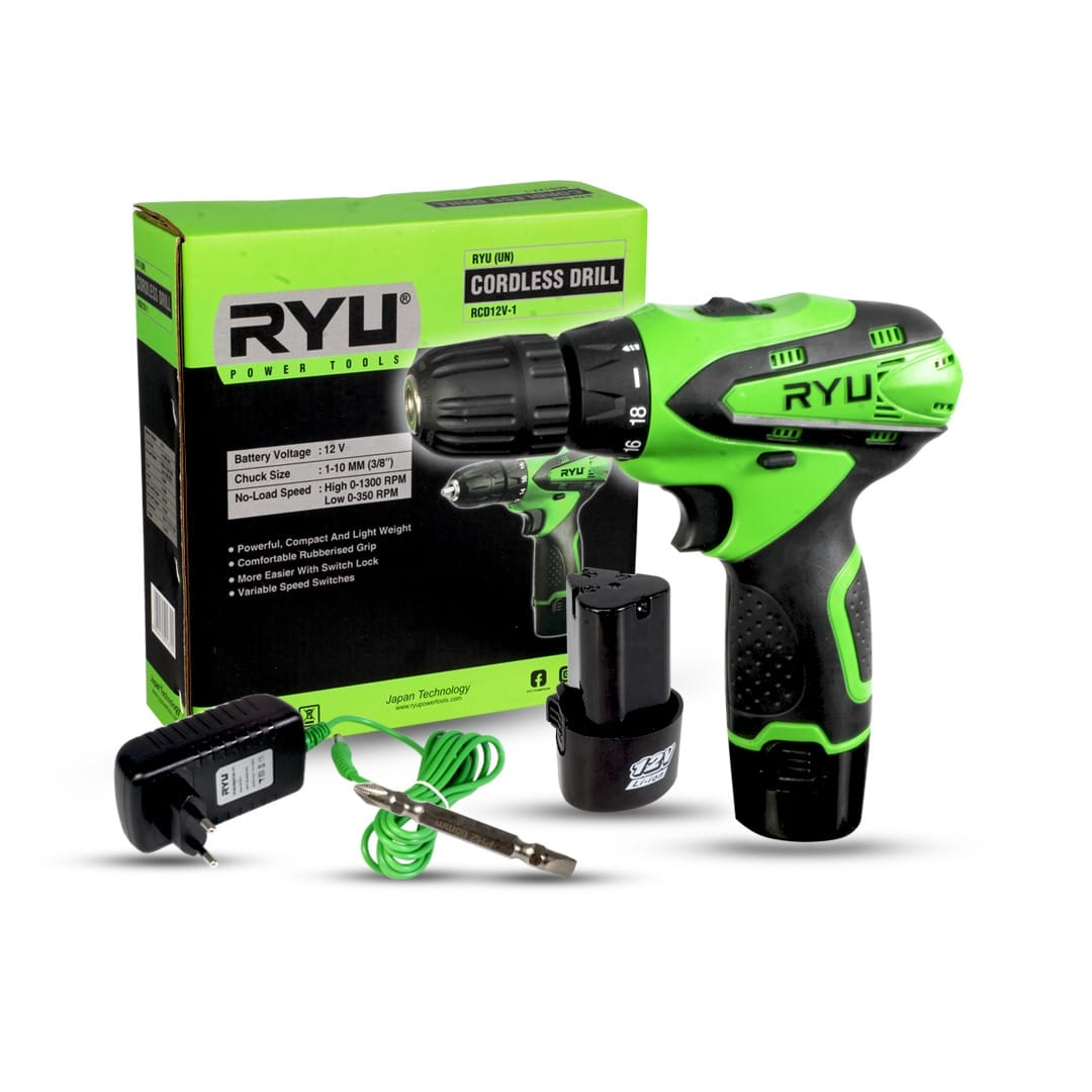 RYU CORDLESS Drill 12V RYU RCD12V-1 Mesin Bor Obeng Baterai RCD 12V-1 ...