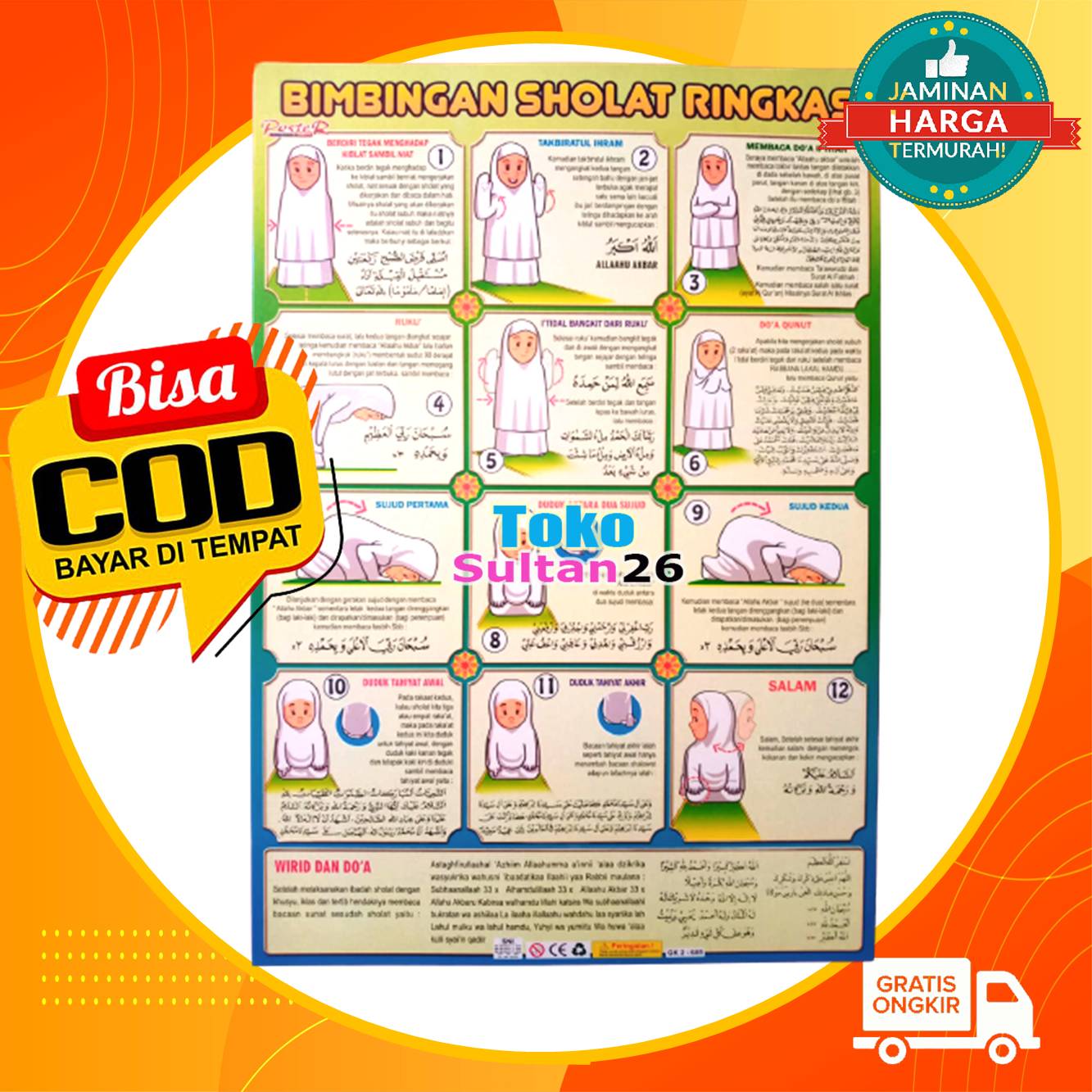 Poster Edukasi Belajar Anak Cara Shalat Solat Anak Perempuan Cewek ...