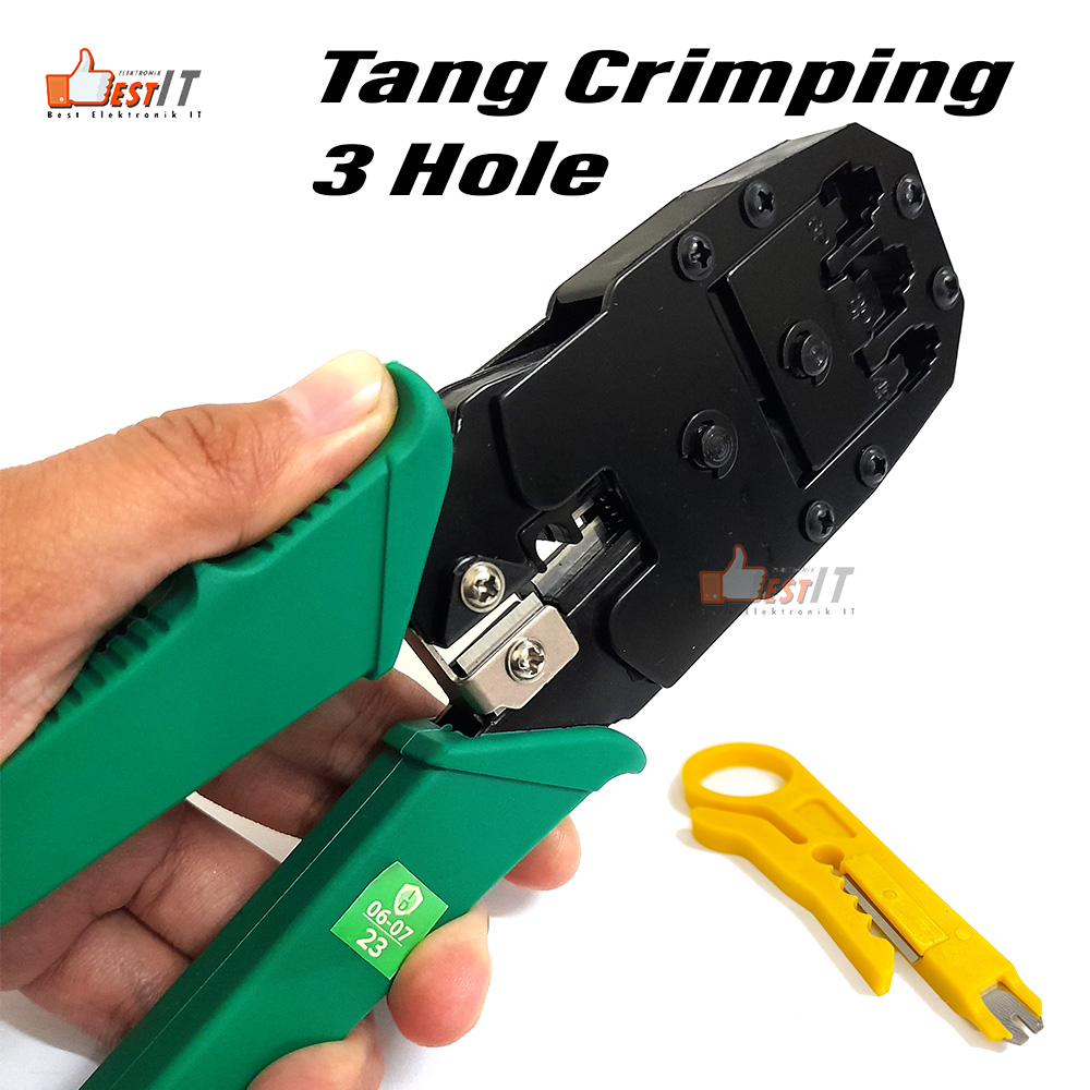 Tang Crimping 3 Hole | Tang 3 Lubang | Tang RJ45 RJ11 | Crimping ...