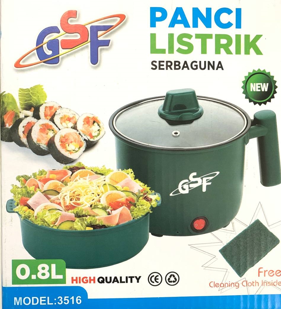 Panci Listrik GSF Serba Guna 0.8 liter Ukuran 18 cm Low Watt untuk ...