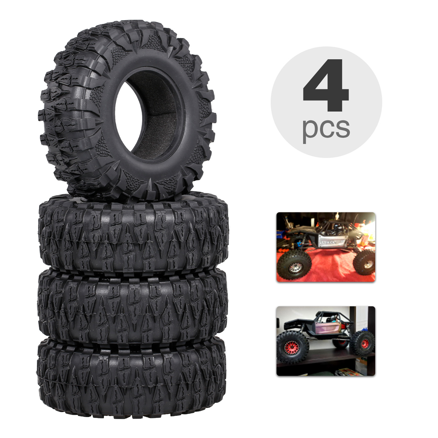 4PCS 2.2IN Crawler RC Tires Ultra Soft Rock Crawler Tires for 1/10 rc ...