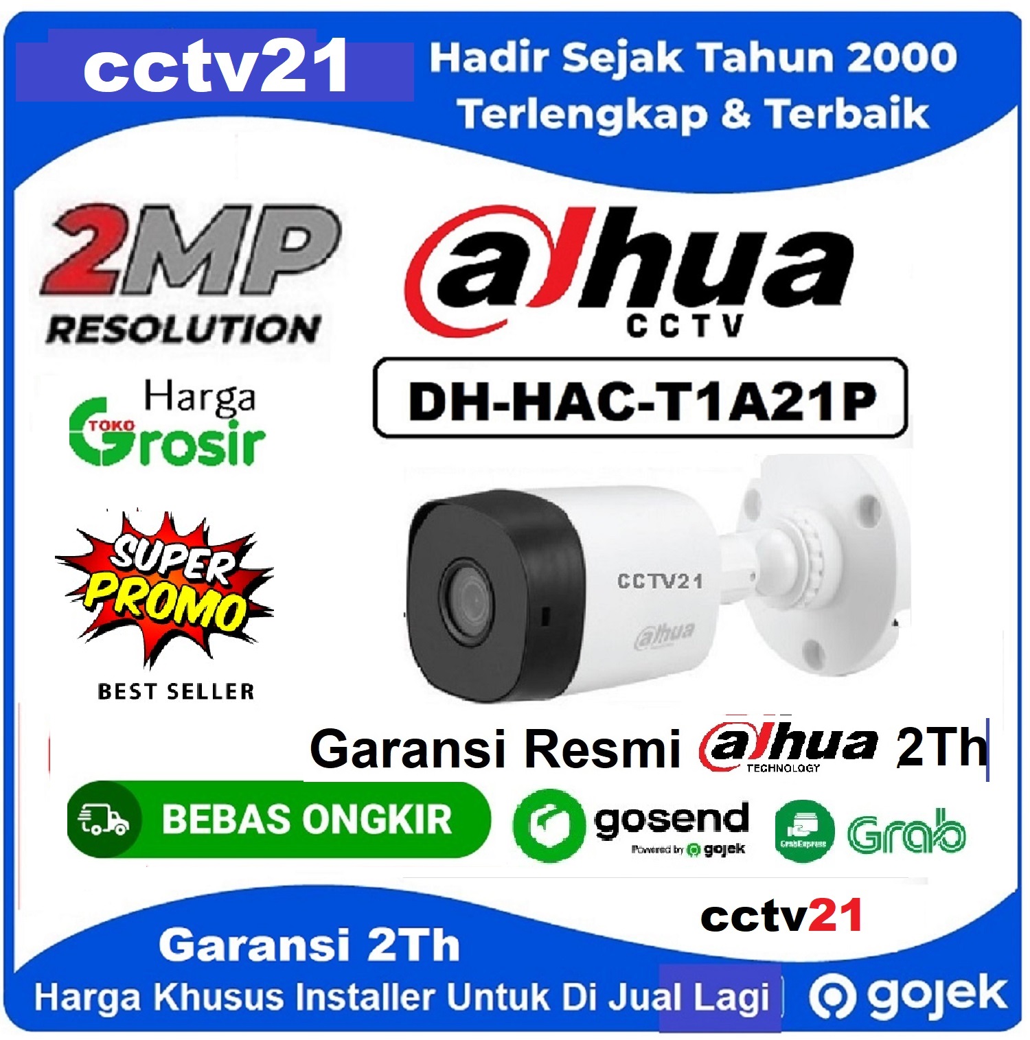 Kamera - CCTV - Outdoor Dahua 2MP DH-HAC-B1A21P Garansi Resmi 2Th Harga ...