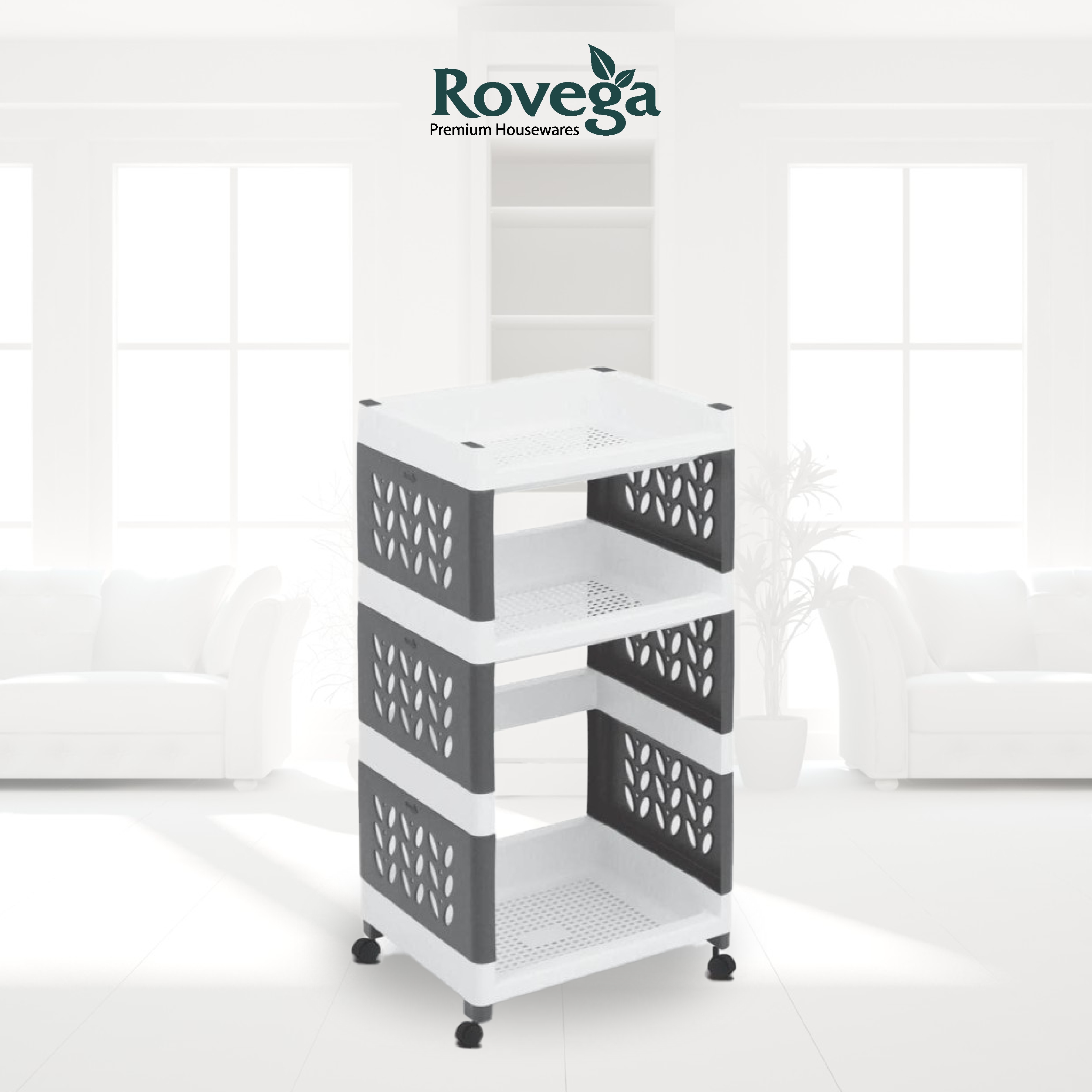 Rovega Supra Rak Susun 3 Tingkat dengan Roda Premium 3 Tier Rack SMR310 ...