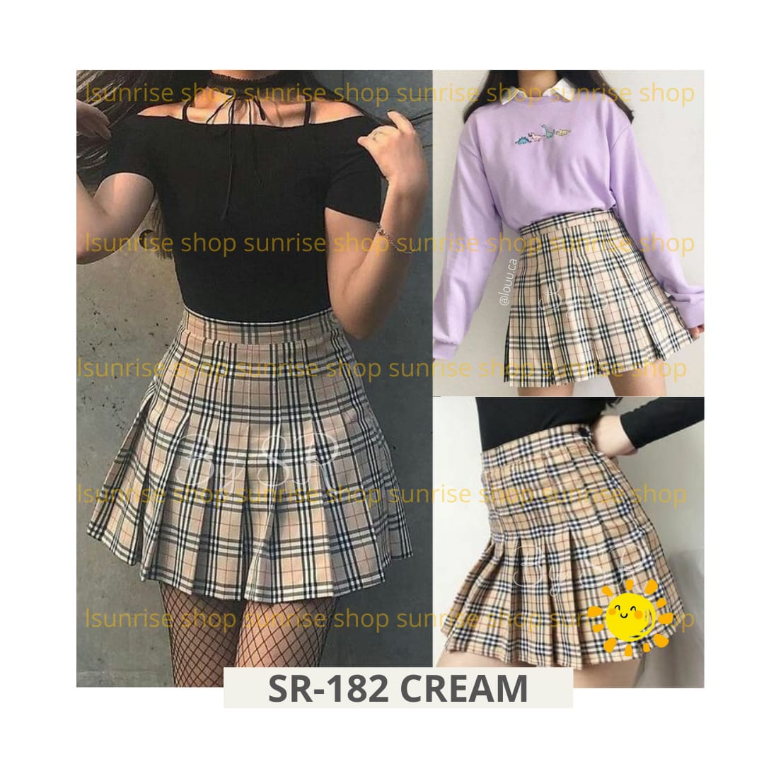 ROK TENNIS KOREA ROK TARTAN ROK KOTAK KOTAK ROK MINI KOREA FLARE TENNIS ...