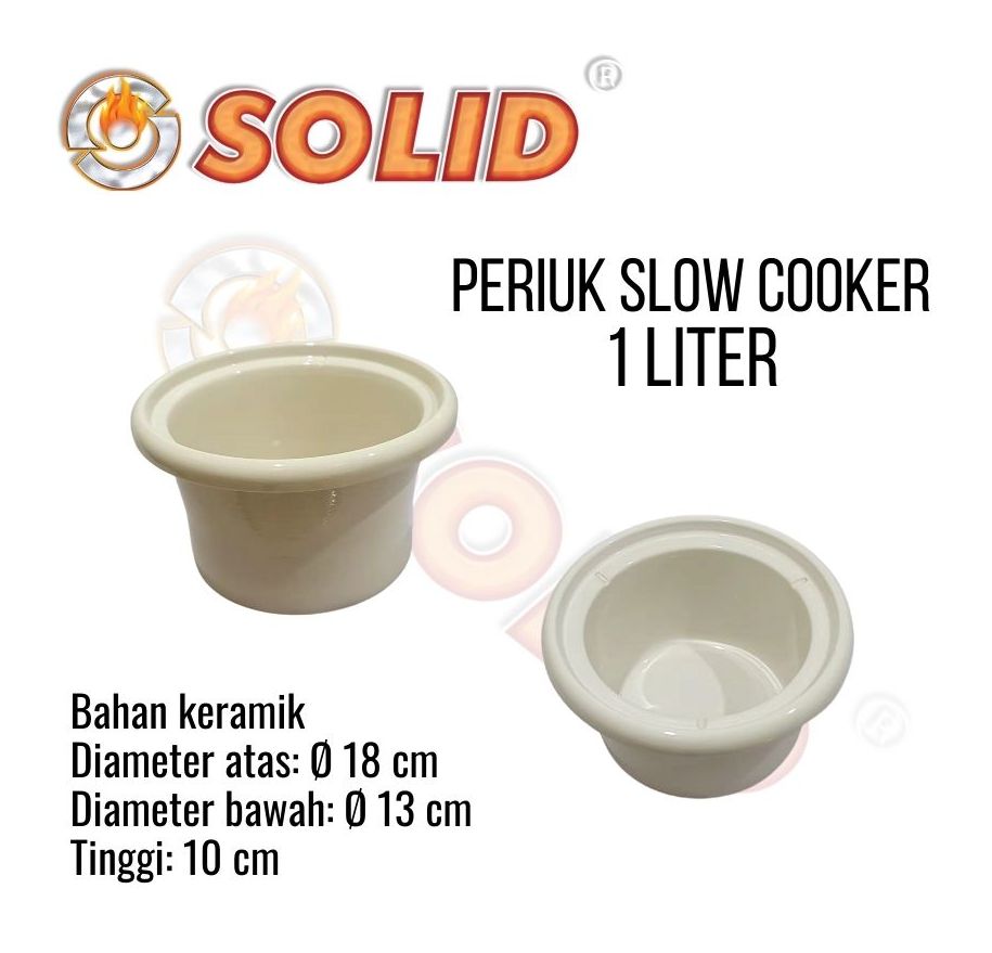 PERIUK KERAMIK / INNER POT / PANCI / POT SLOW COOKER SOLID 1 LITER ...