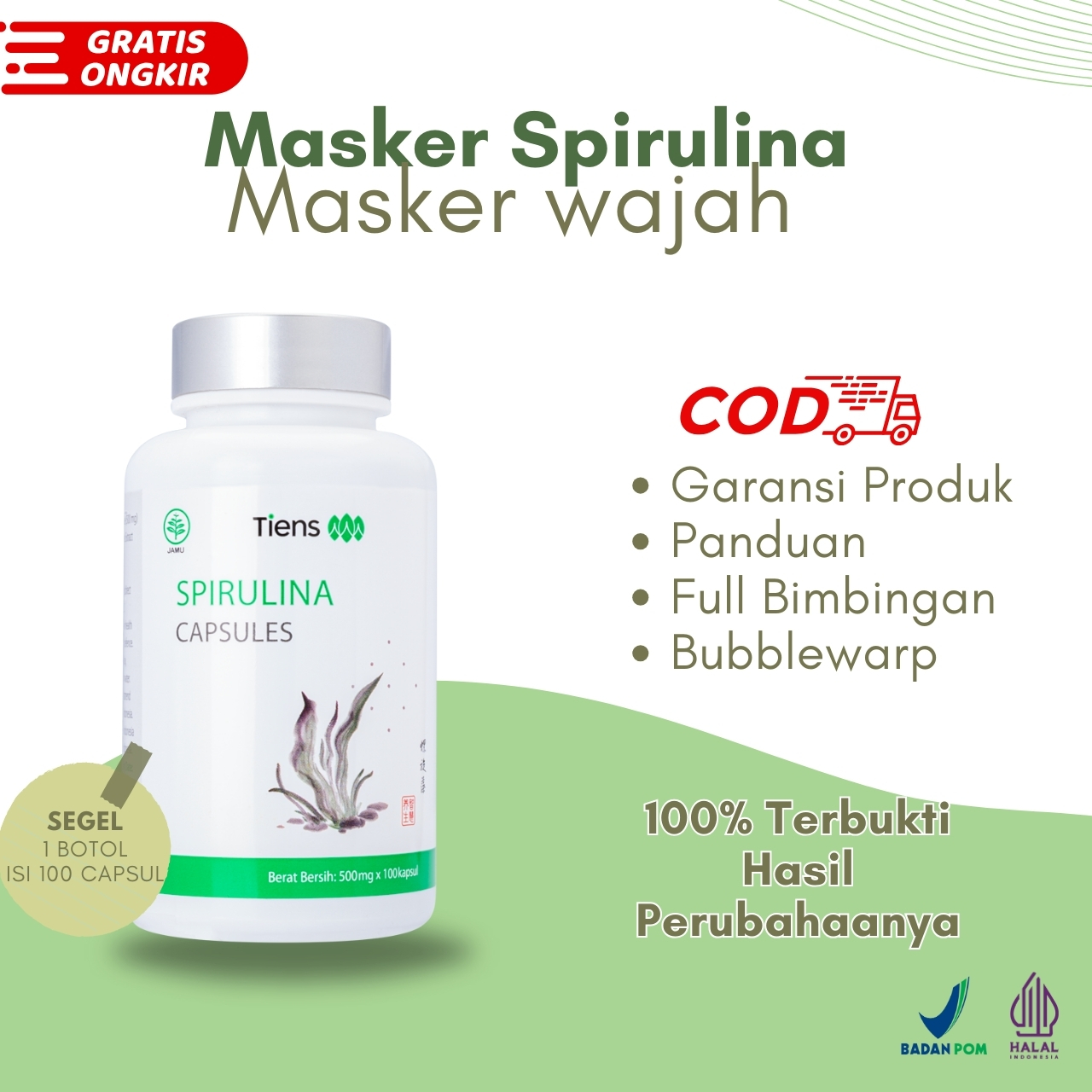 TIENS Masker Wajah Spirulina(100 capsul) By Tiens Premiun | Lazada ...
