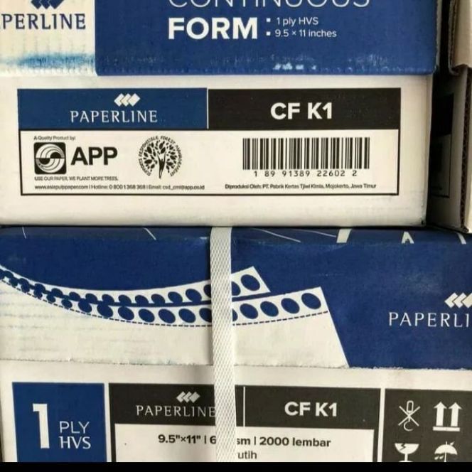 KERTAS CONTINUOUS FORM PAPERLINE 1 PLAY HVS UKURAN KWARTO A4 FULL SET ...