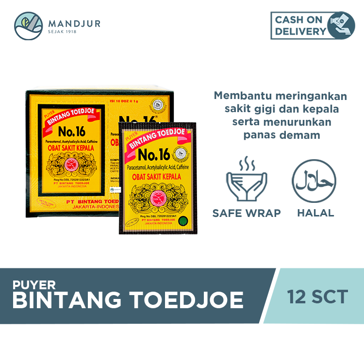 Puyer Bintang Toedjoe Renceng 12 Sachet - Puyer Pereda Sakit Kepala dan ...