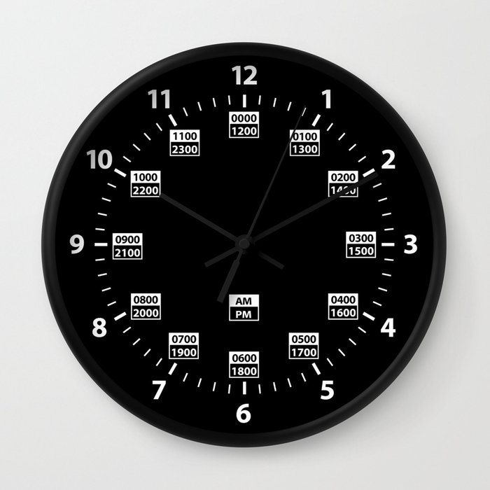 Jam dinding 24 hour military style time wall clocks Diameternya 20CM ...