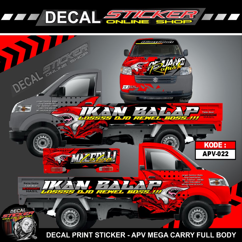 DECAL PIK UP CARRY APV STIKER FULL BODY | Lazada Indonesia