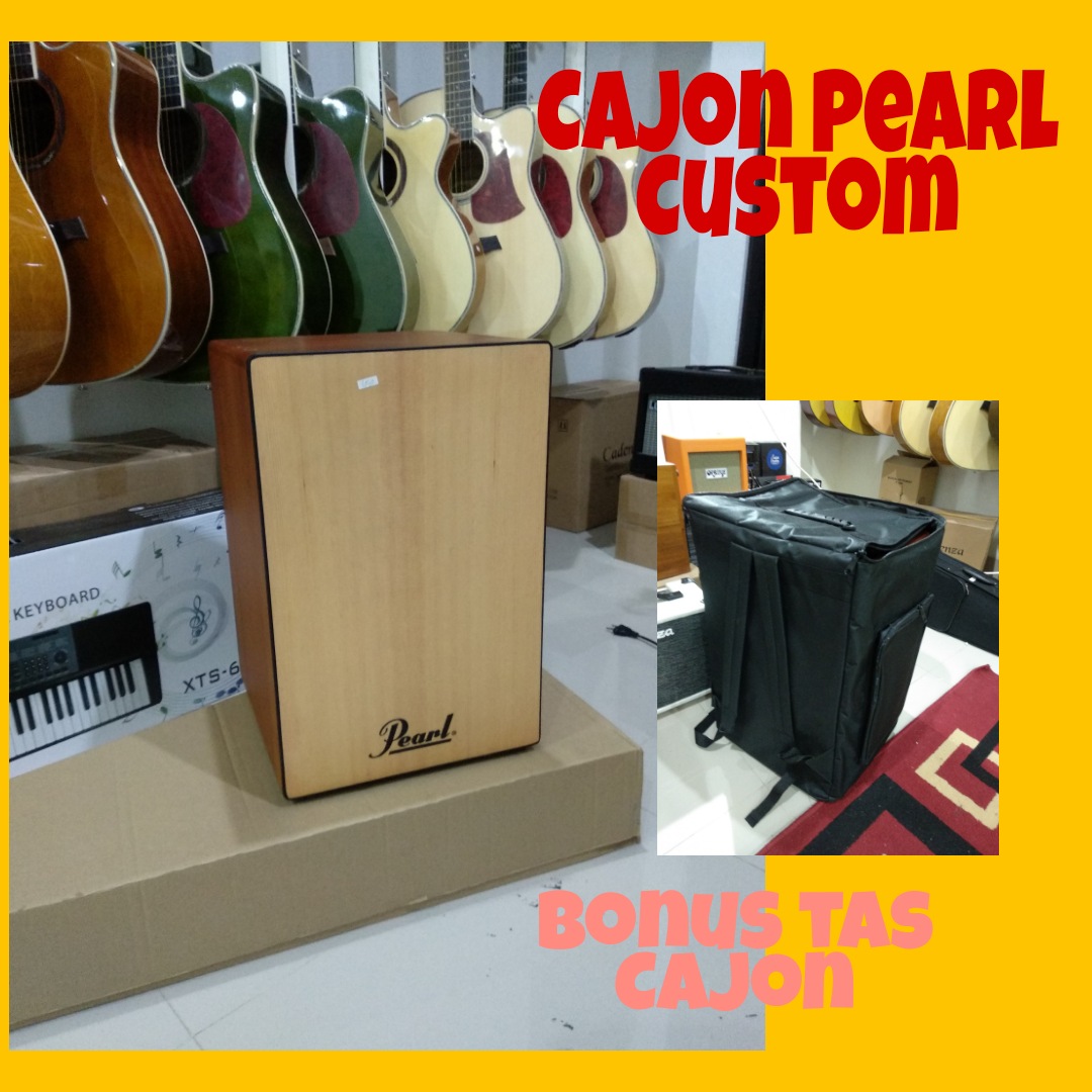 Cajon Kahon Drumbox Akustik Pearl BEST CUSTOM Solid Wood Mahogani High ...