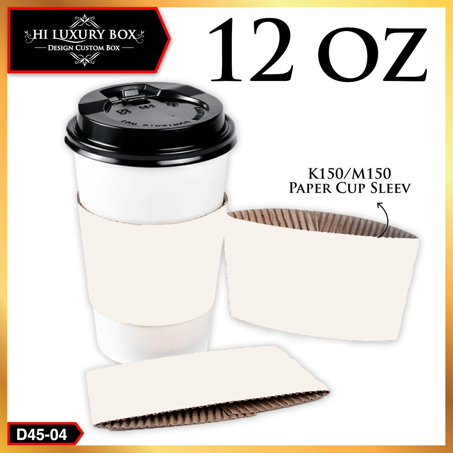 Sleeve Gelas 8oz|Sleeve Kraft Paper Cup|Pegangan Gelas Kertas|D45 50 ...