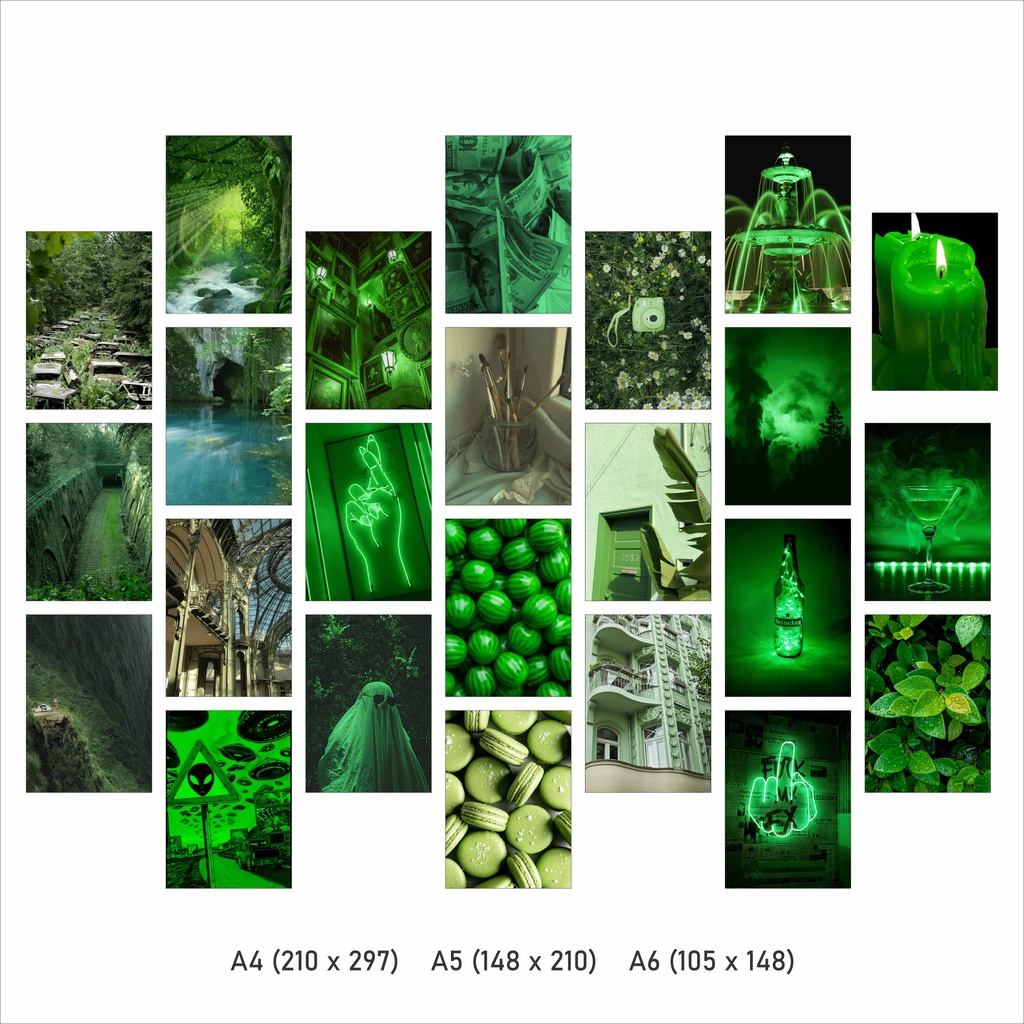 AESTHETIC POSTER THEME GREEN DEKORASI DINDING | DMI Poster - GREEN ...
