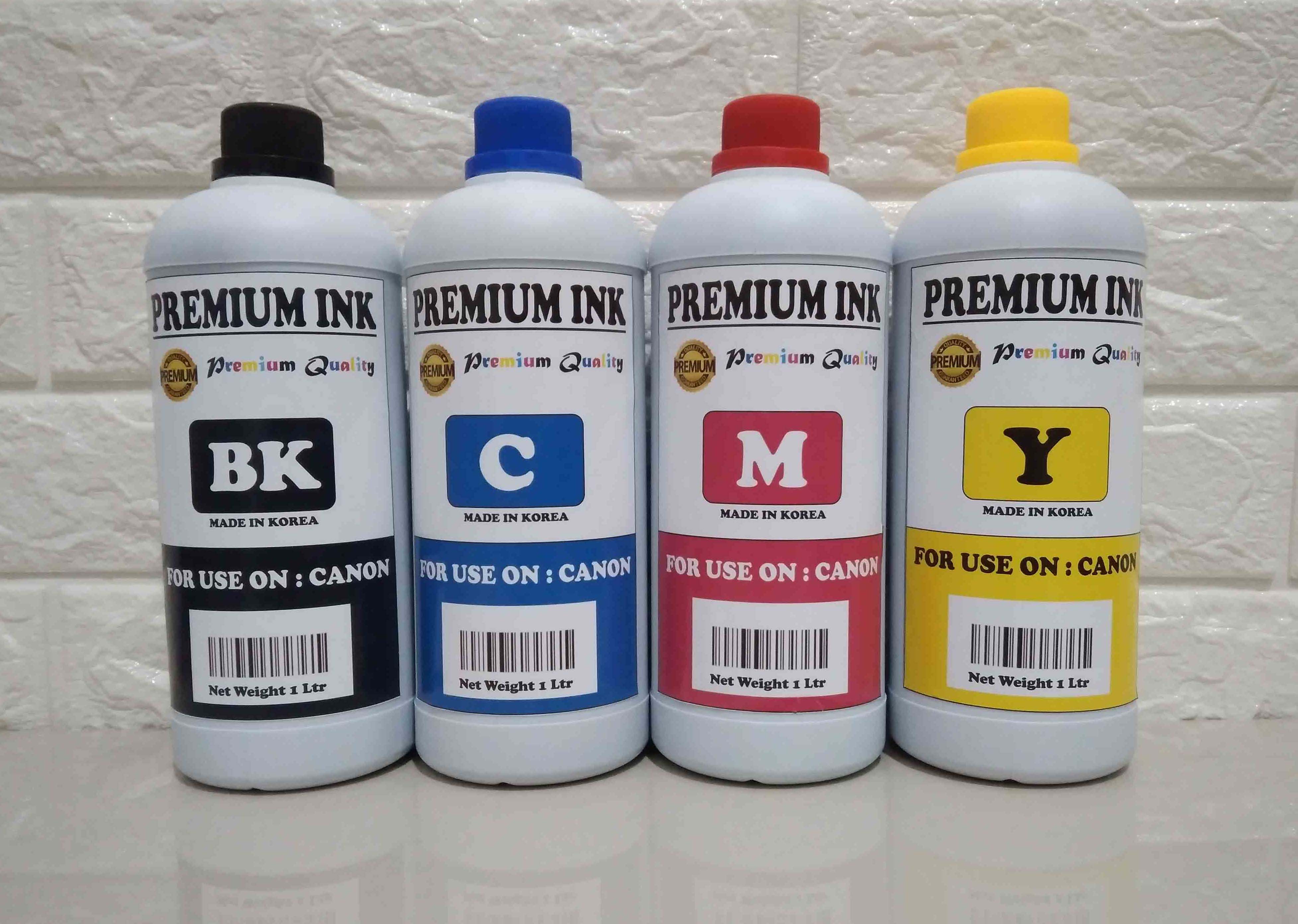 PAKET 4 WARNA TINTA ISI ULANG / REFILL PRINTER CANON 1 LITER PREMIUM ...