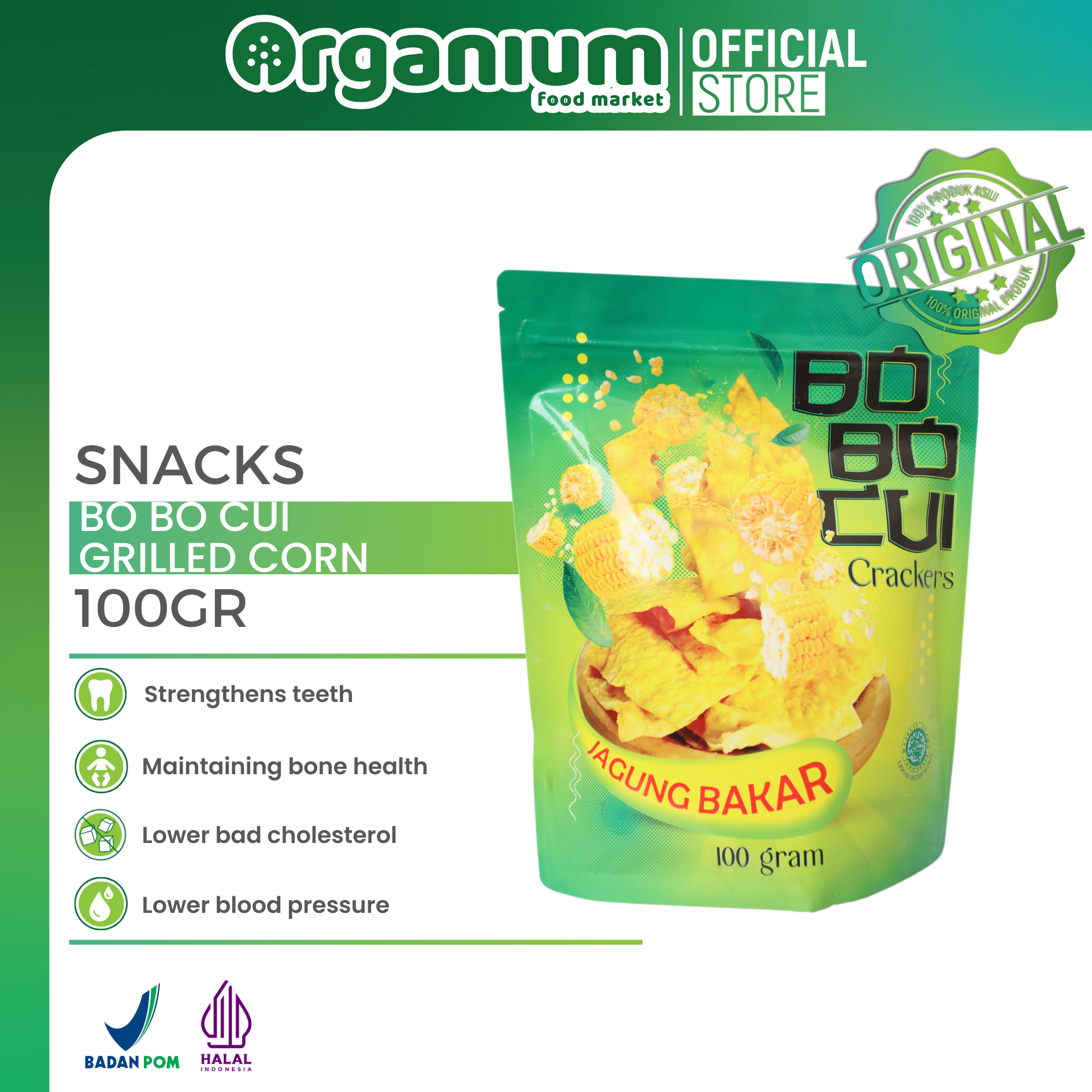 Organium Bo Bo Cui Crackers Jagung Bakar 100g | Lazada Indonesia