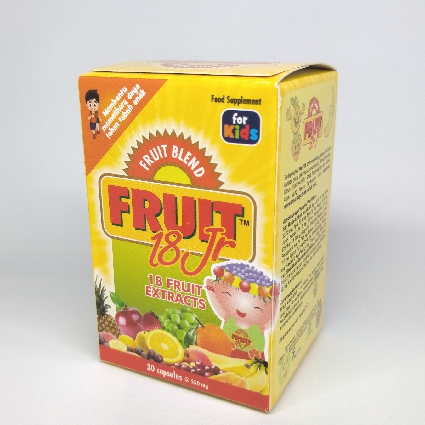 Fruit 18 Jr isi 30 kapsul, ekstrak 18 buah untuk mencegah batuk pilek ...
