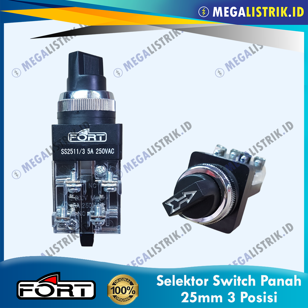 FORT SELEKTOR PANAH 25MM 3 POSISI / SELECTOR SWITCH STAY PUT 25 MM SS2511/3 | Lazada Indonesia