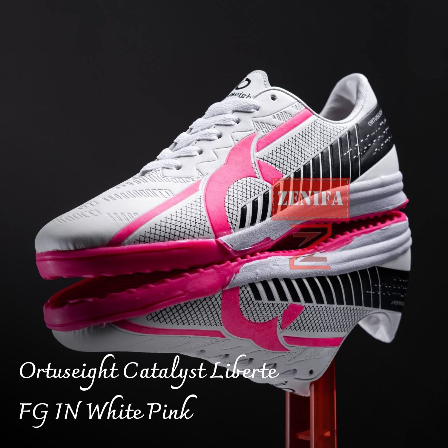 Sepatu Futsal Ortuseight Liberte Catalyst FG IN White Pink X BBS Ortus ...