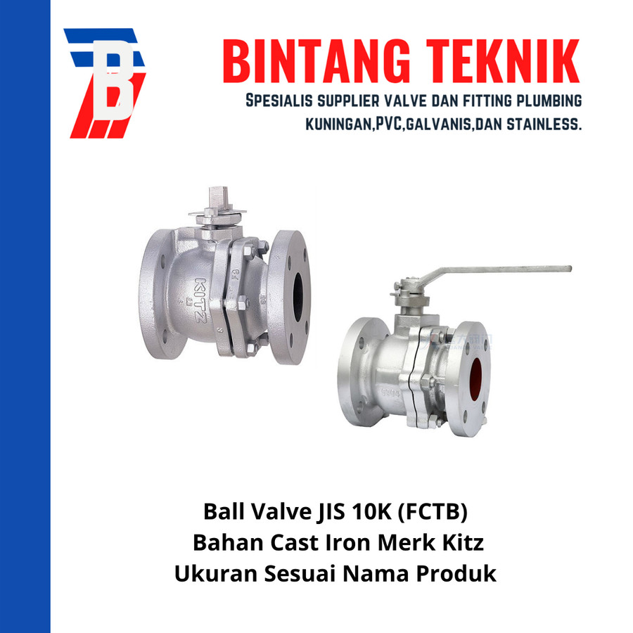 Ball Valve 4" inch Flange JIS10K Merk Kitz Fig. FCTB | Lazada Indonesia