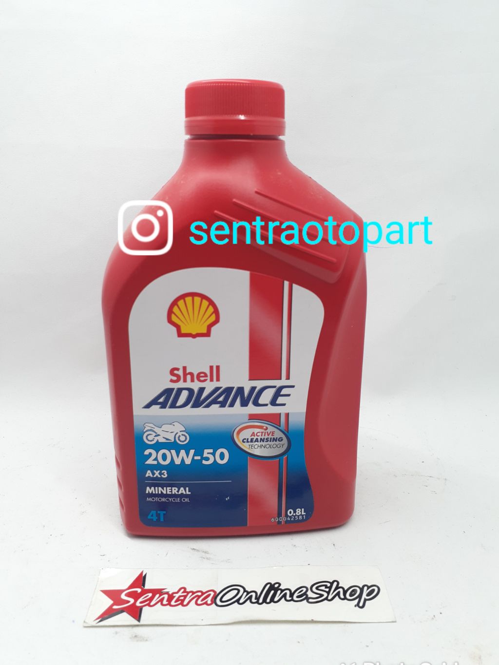 oli motor shell advance ax3 20w 50 4t 800ml | Lazada Indonesia