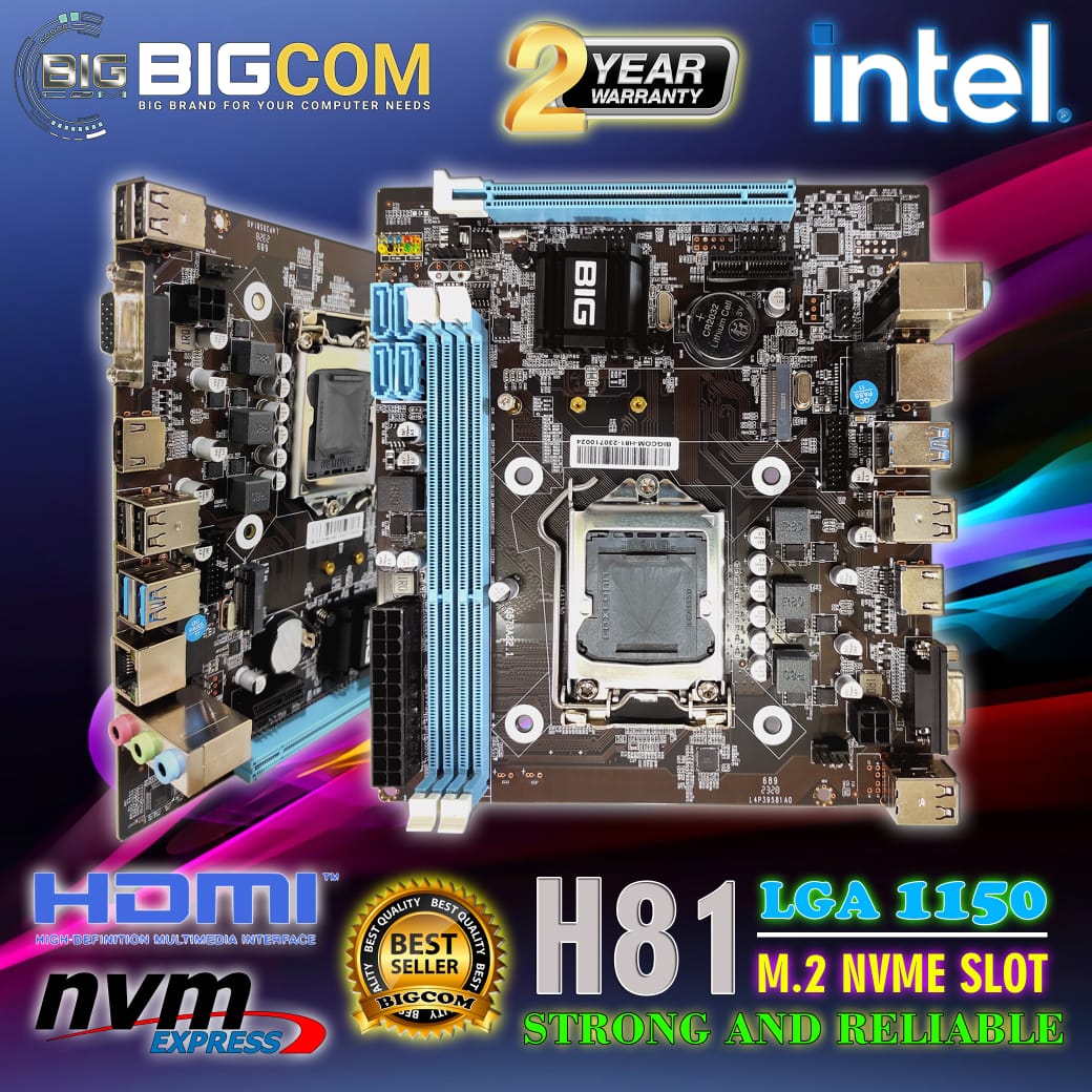 BIGCOM MOTHERBOARD H81 Socket LGA 1150 DDR3 MAINBOARD BIGCOM | Lazada ...