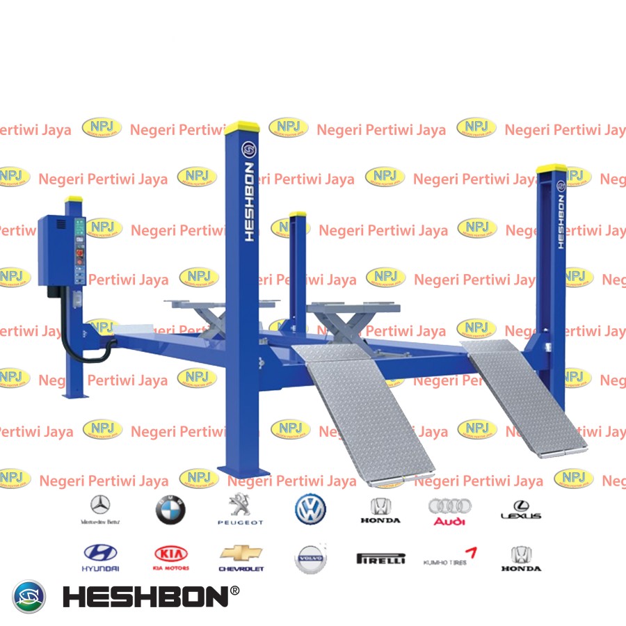 Heshbon Four Post Lift 4 Ton HL-3300W - Lift Mobil Hydraulic 4 Tiang | Lazada Indonesia