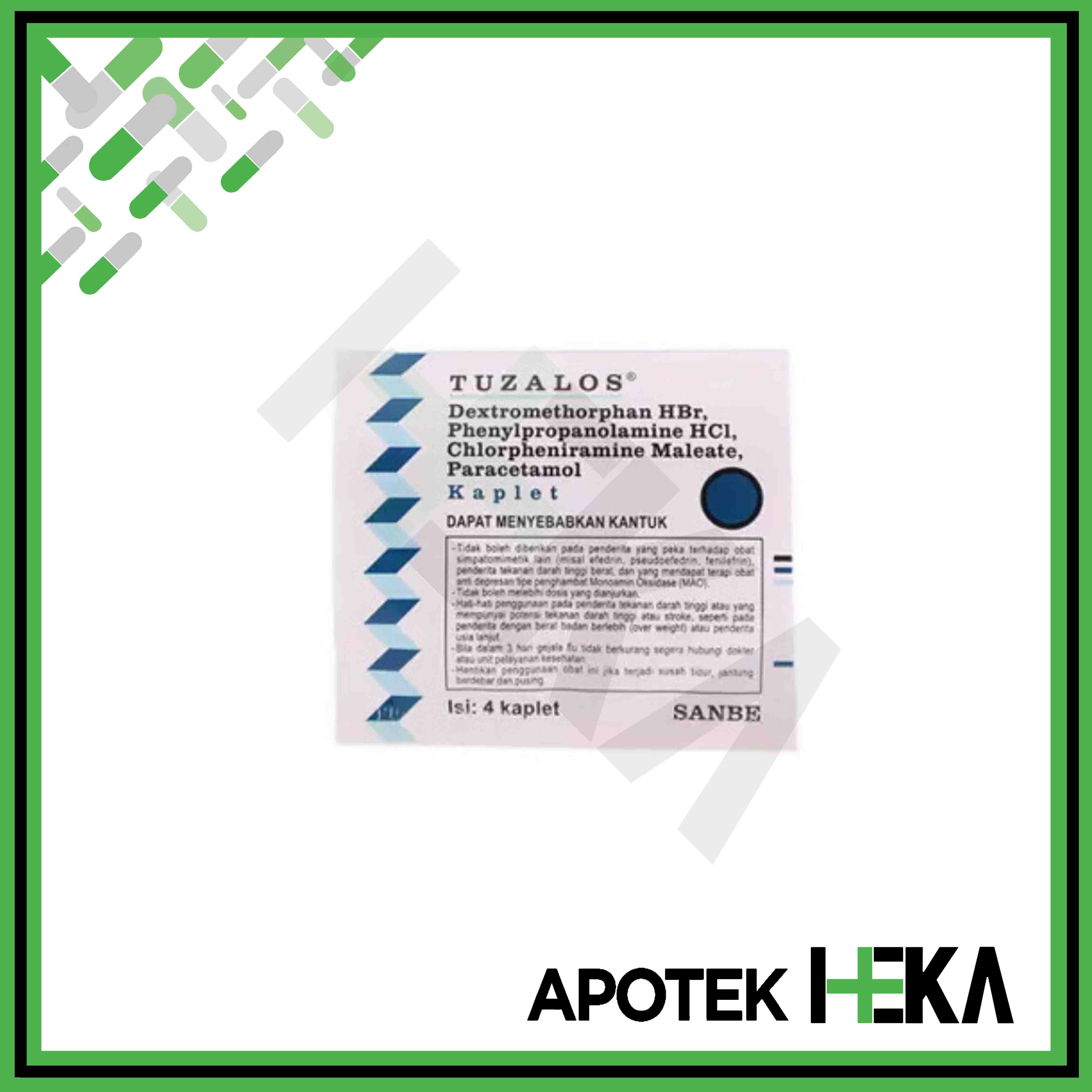 Tuzalos Kaplet Strip isi 4 Tablet - Obat Pilek Flu Batuk | Lazada Indonesia