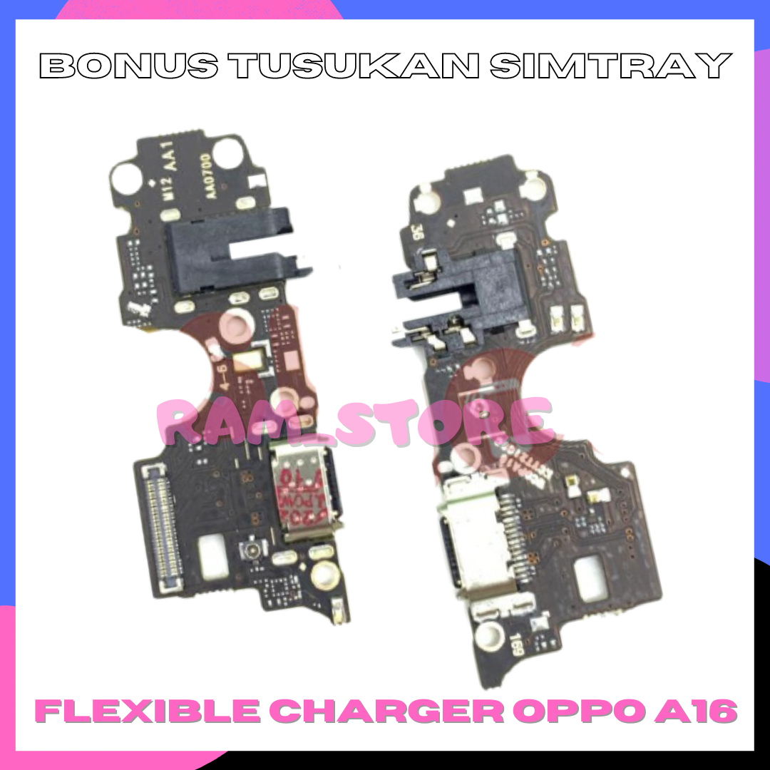 PAPAN PCB FLEXIBLE KONEKTOR CAS CONECTOR CHARGER MIC HF OPPO A16 ...