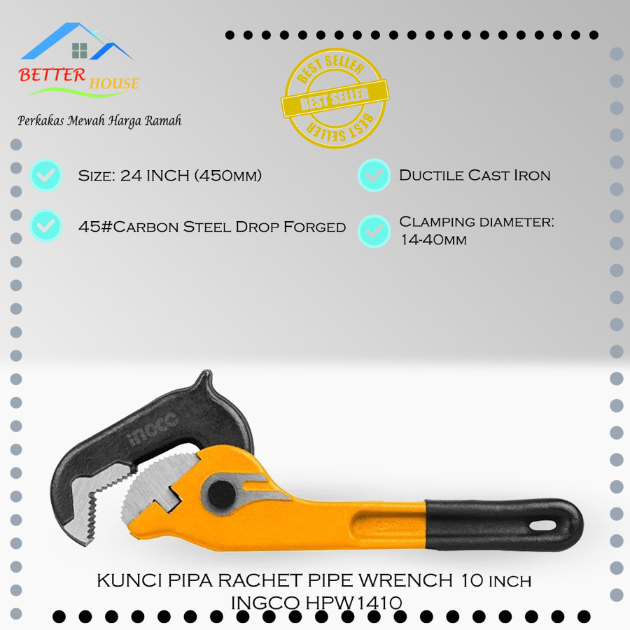 KUNCI PIPA RATCHET HEAVY DUTY 10" INGCO HPW1410 | Lazada Indonesia