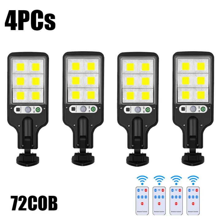 Sensor Gerak Lampu Surya Tahan Air Lampu Jalan Remote Control LED Lampu ...