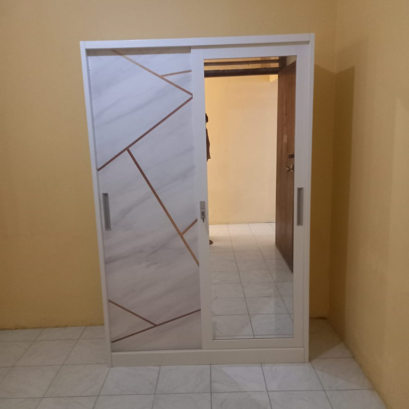 Lemari Baju Sliding Besi LB-A28 - Lemari Baju Sliding - Almari Baju ...