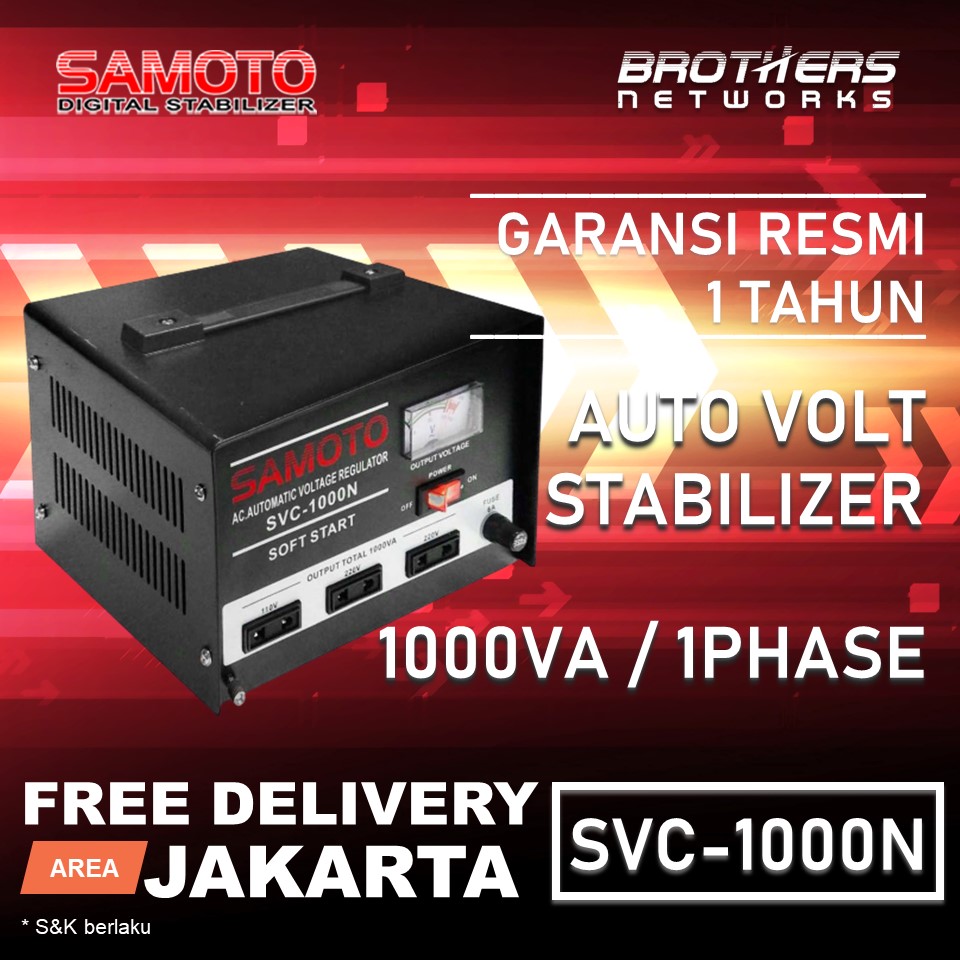 STABILIZER LISTRIK SERVO MOTOR SAMOTO 1000VA - STAVOLT SVC 1000 UTK CPU ...