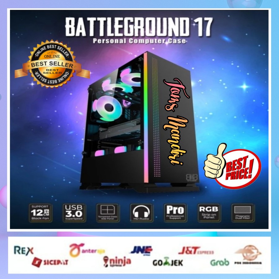 Casing CPU Simbadda BattleGround 17 - ATX,mATX Tempered Glass | Lazada ...