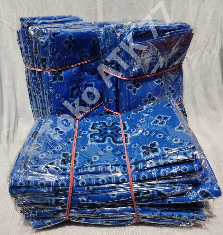 Slayer Sapu Tangan Besar Kain Masker Penutup Batik Biru Tua READY STOCK ...