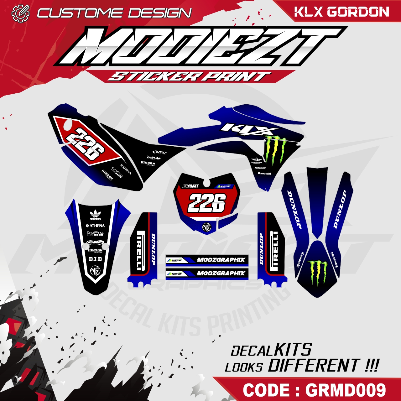 DECAL STIKER KLX GORDON FULL BODY GRMD009 | Lazada Indonesia