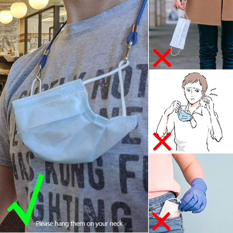 Hourser 8PCS/1 set Face Mask Hanging Rope Adjustable Traceless Ear ...