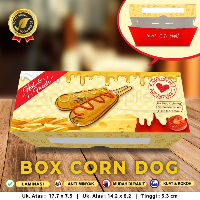 Box Corn Dog - Kotak Corndog - HOT & FRESH - FC- (50 pcs) | Lazada ...