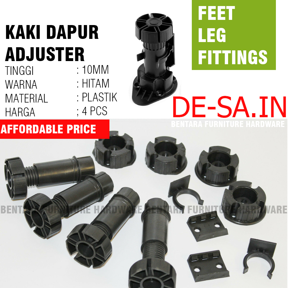 4 x Twin Kitchen Unit Leg - Leg Adjuster Kaki Dapur (Kitchen Set) 10 CM ...