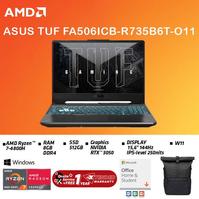 ASUS TUF A15 FA506ICB-R735B6T-O11 (Ryzen 7-4800H/RTX3050/8G/512G/Black ... ASUS TUF A15 FA506ICB-R735B6T-O11 (Ryzen 7-4800H/RTX3050/8G/512G/Black ...