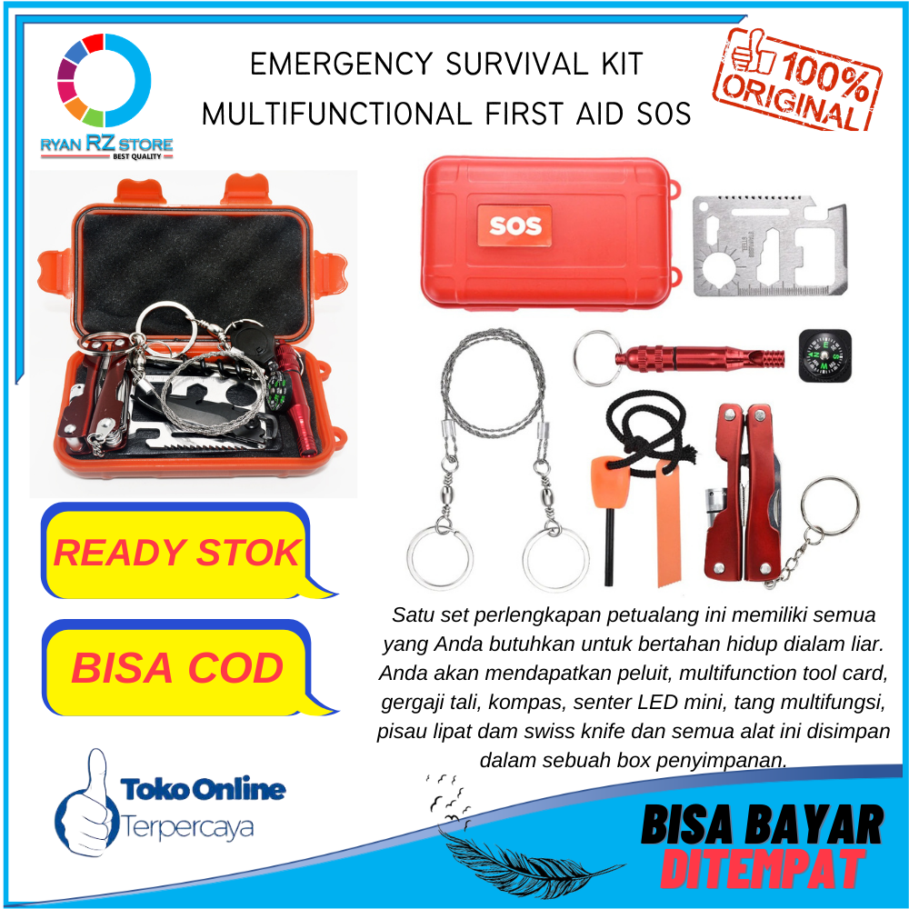 PROMO - 1 Set Alat Bertahan Hidup Alam Bebas / 1 Set Peralatan Lengkap ...