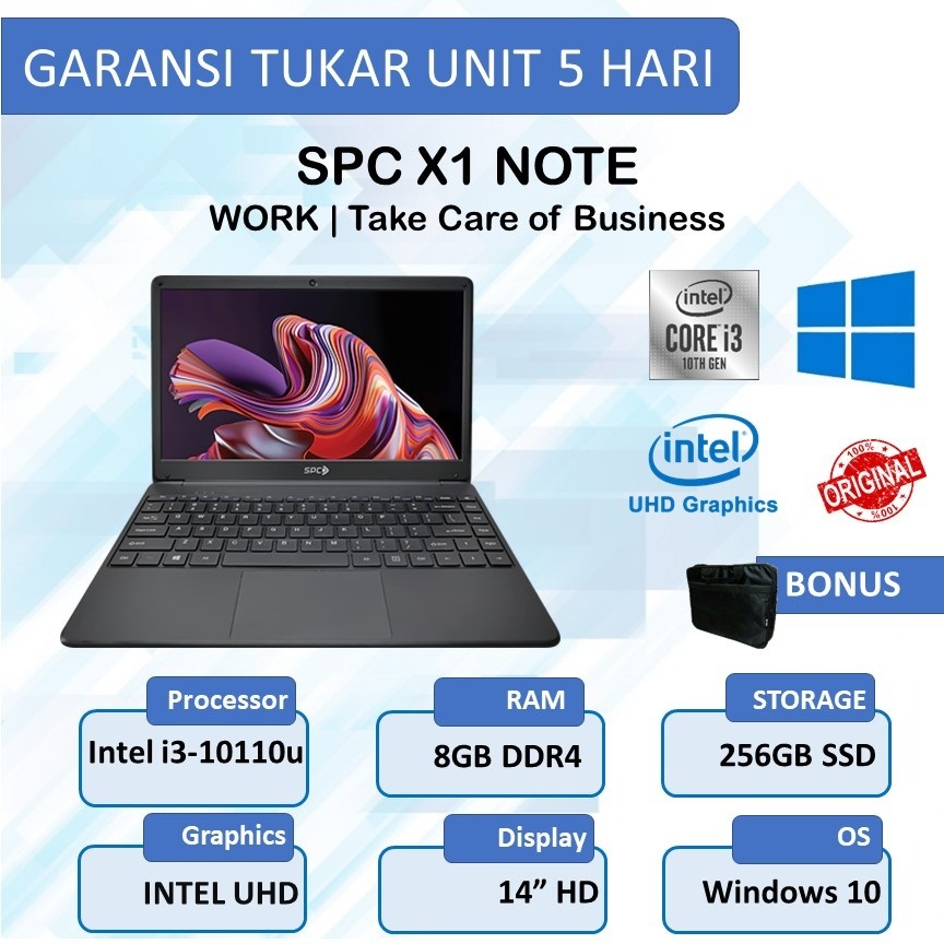 Laptop SPC X1 Note Core i3-10110U ram 8GB ssd 256GB layer 14" HD ...