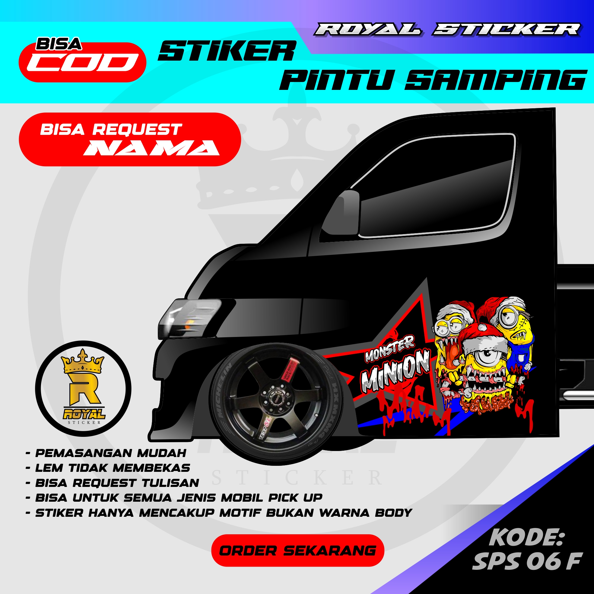 STIKER PINTU MOBIL PICK UP GRANMAX / DECAL STIKER PINTU PICK UP DESAIN ...