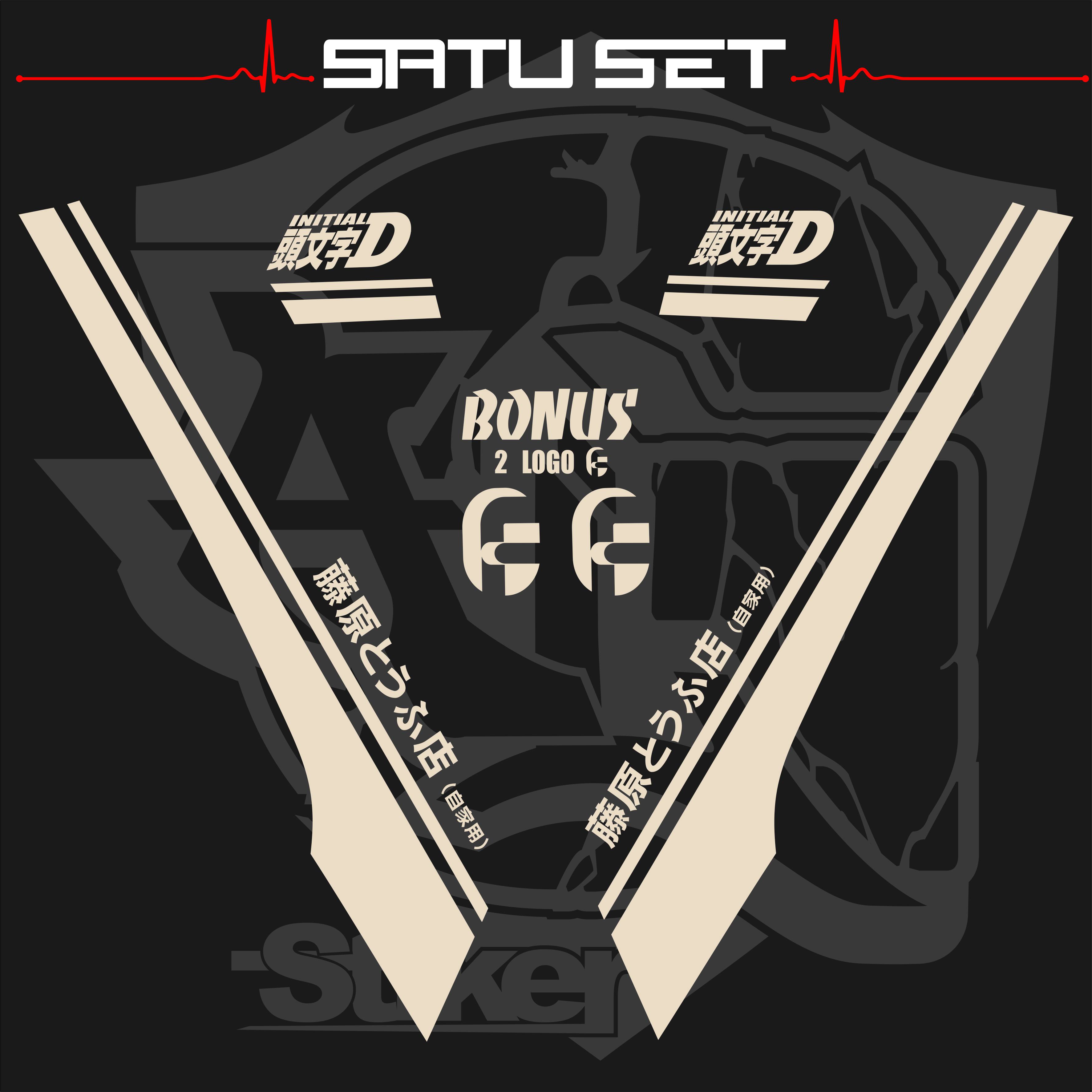 CUTTING STICKER FAZZIO/ITD.421A/STRIPING FAZZIO SIMPEL/STIKER INITIAL D ...