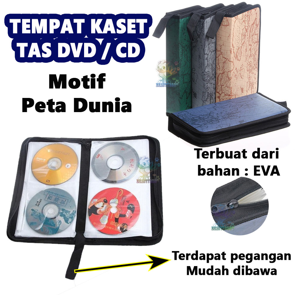 ( BAYAR DITEMPAT ) Tempat Tas Kaset Disc CD DVD VCD 80 Keping Tas Panjang CD DVD VCD DJ Media ...