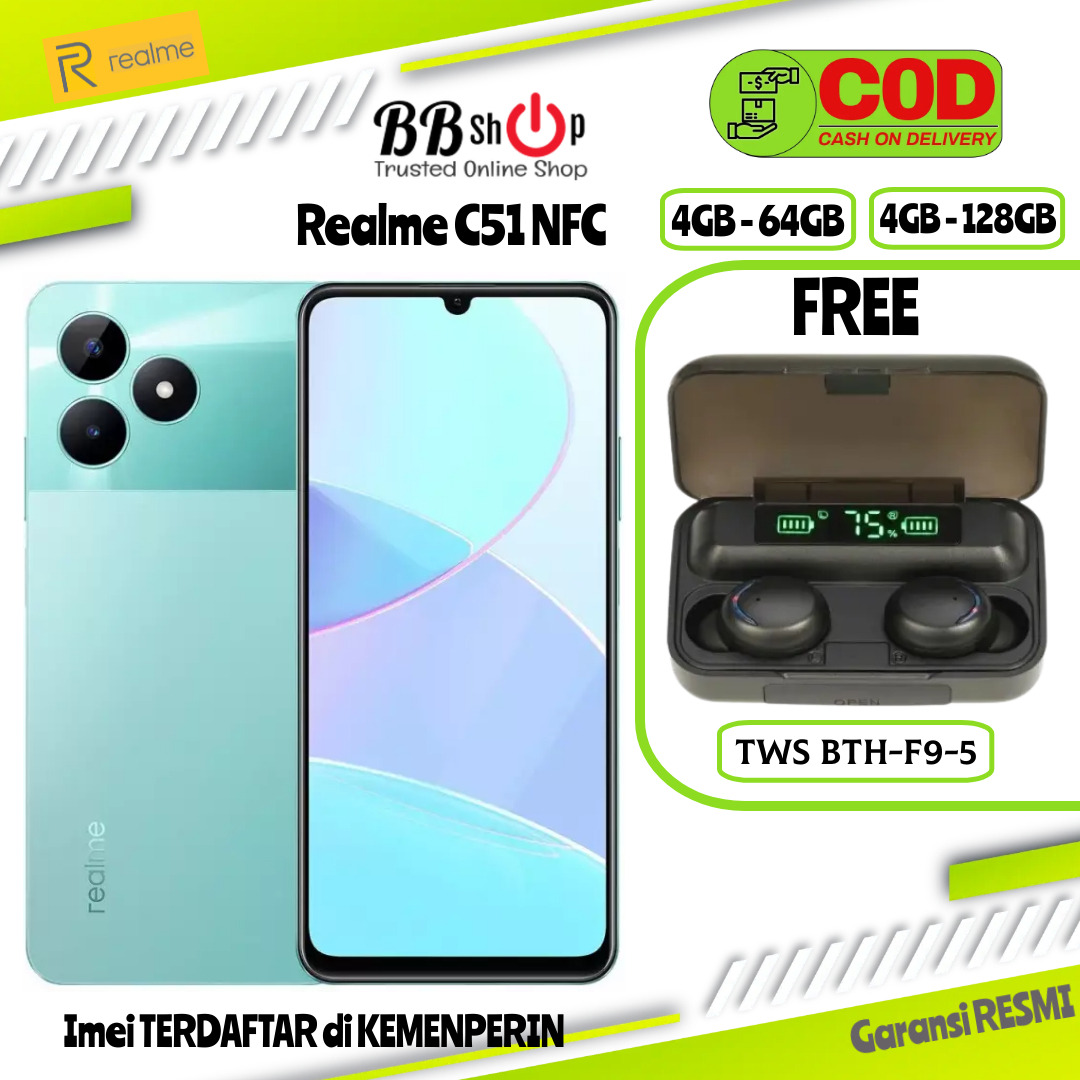 Realme C51 NFC [4GB+64GB] [4GB+128GB] Garansi Resmi 1 Tahun, DISPLAY ...